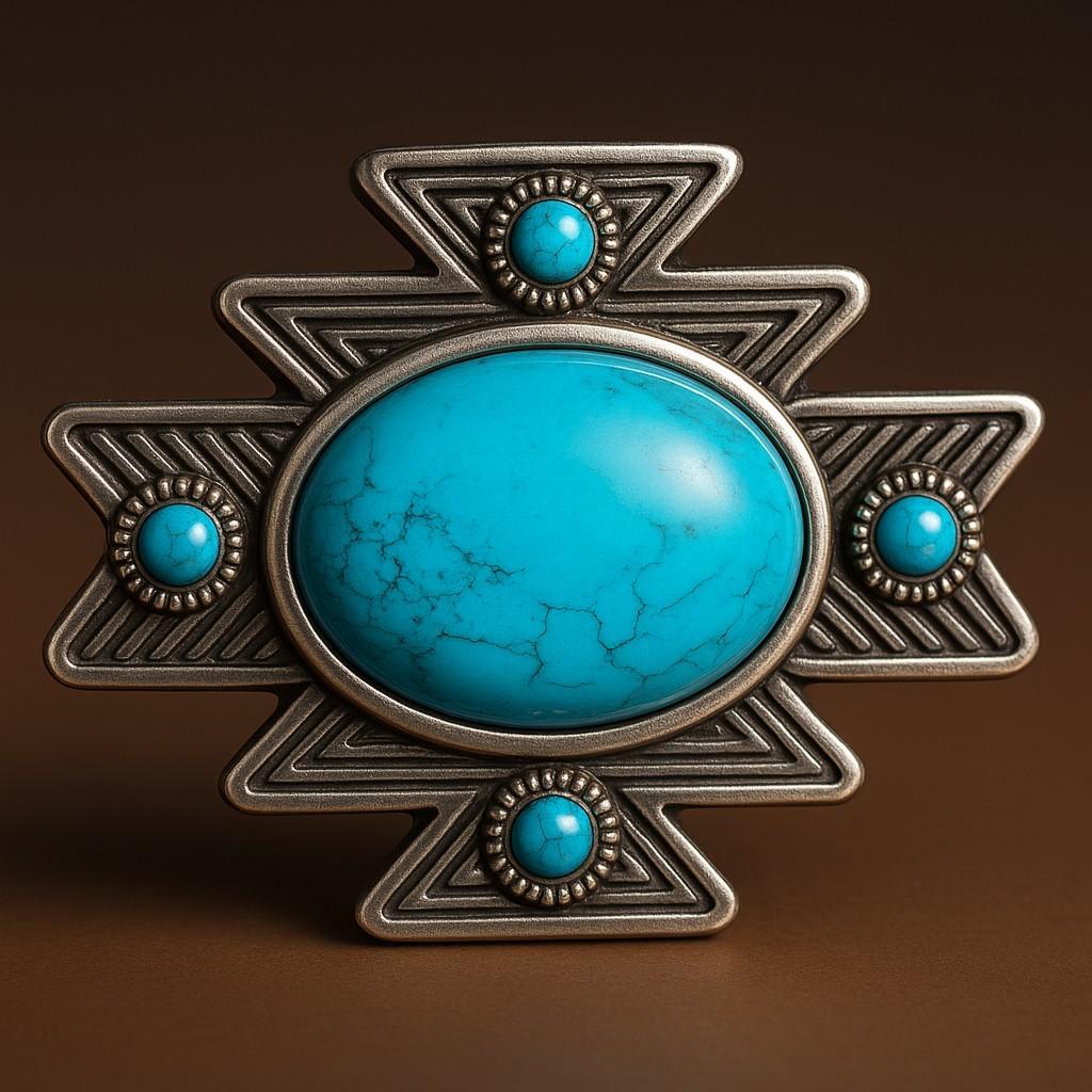Southwestern Style Cowboy Scarf Slide Keeper with turquoise stone BY D ...